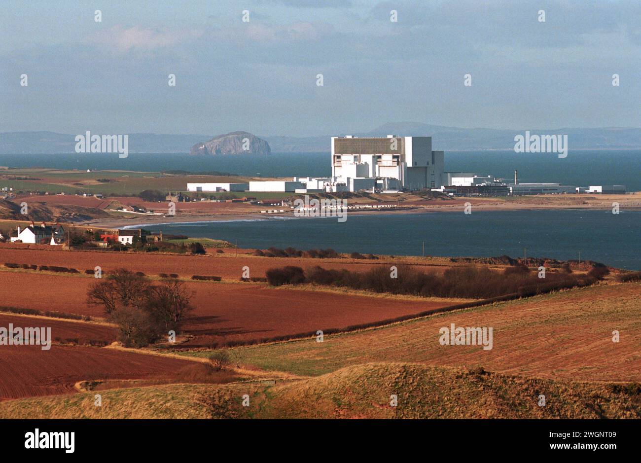 Torness power station with bass rock behind hi-res stock photography ...
