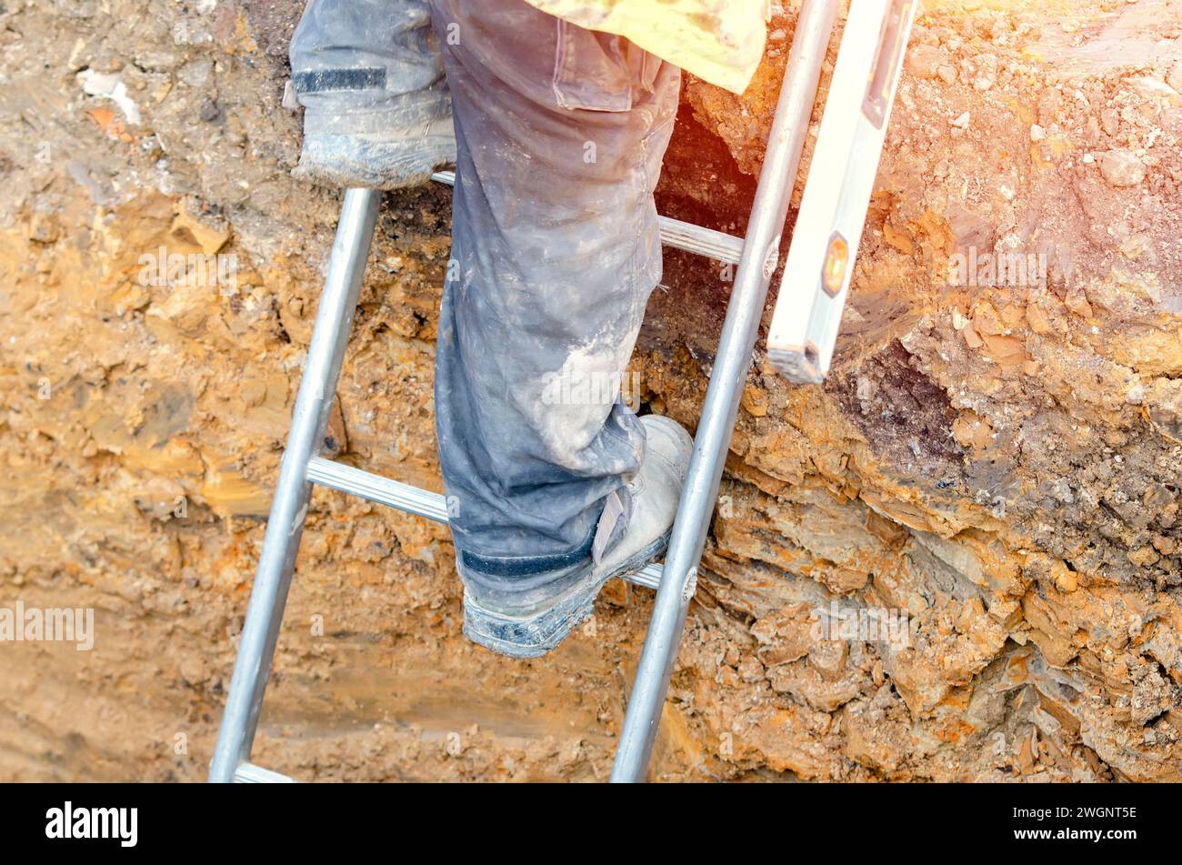 Trench digger machine trenching hi-res stock photography and images - Alamy