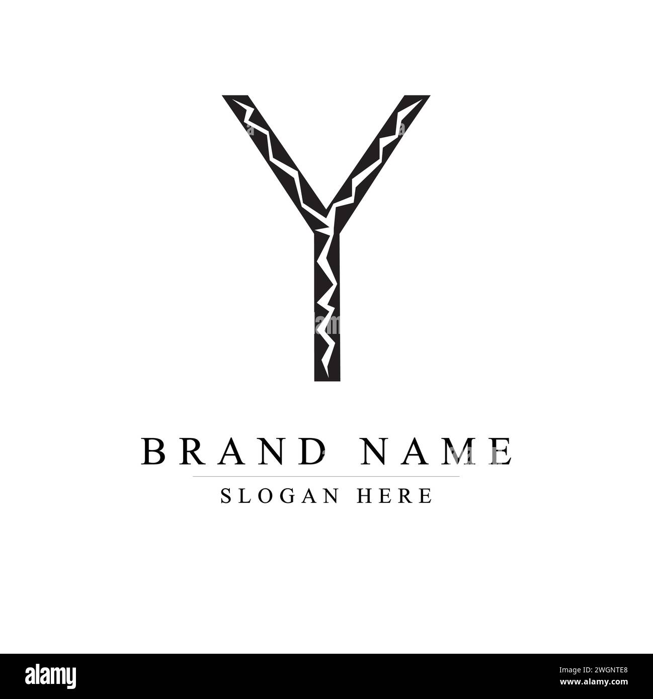 Y logo energy vector for identity company. initial letter Y volt ...