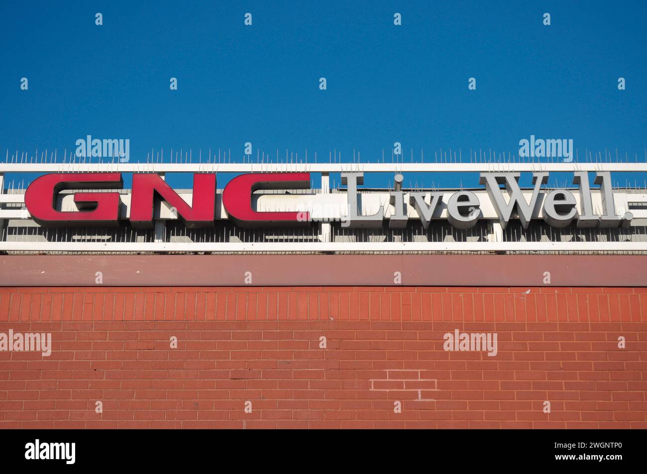 New York, United States. 05th Feb, 2024. The GNC logo is seen on a GNC ...