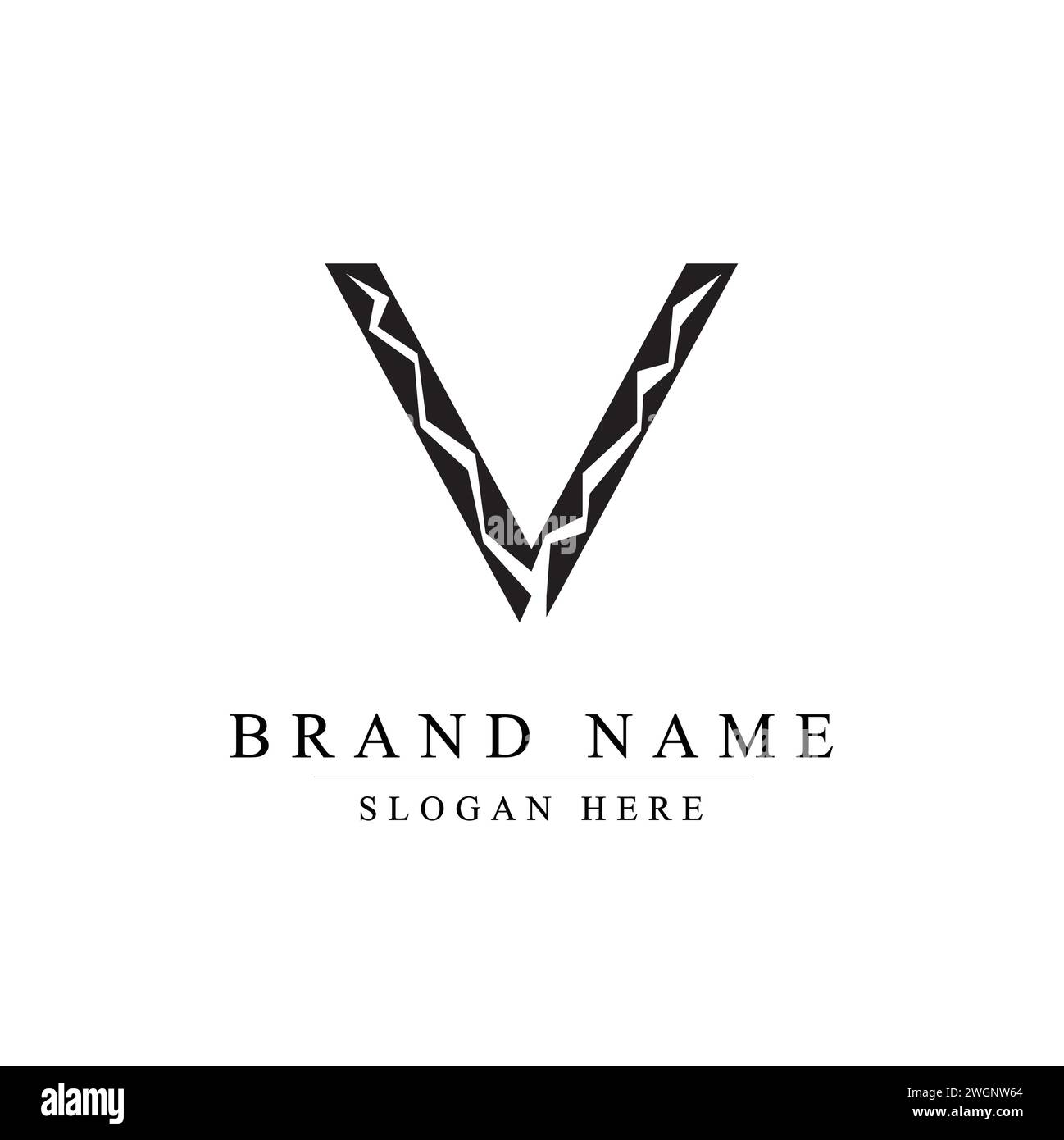 V logo energy vector for identity company. initial letter V volt ...