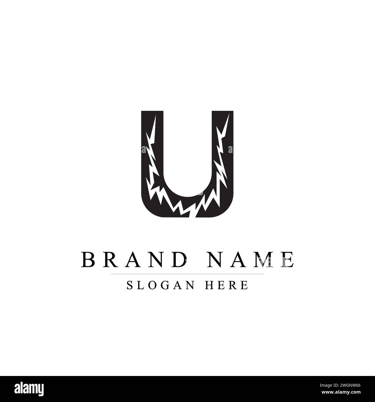 U logo energy vector for identity company. initial letter U volt template vector illustration ...