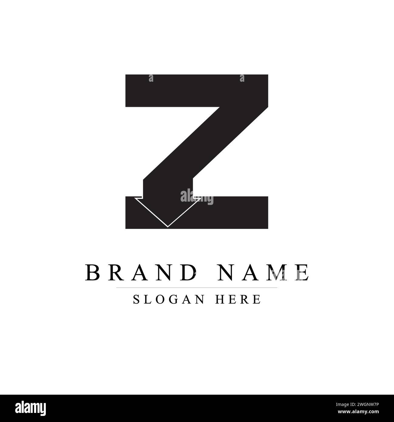 Z letter with down arrow, initials letter Z logo design vector ... Z letter with down arrow, initials letter Z logo design vector ...