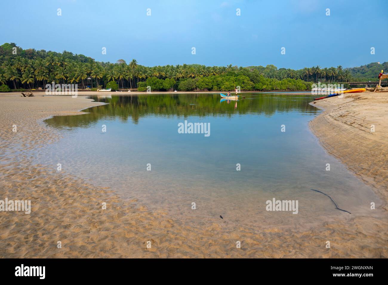 Agonda, Goa, India, Landscape of lagoon of Agonda , Editorial only ...