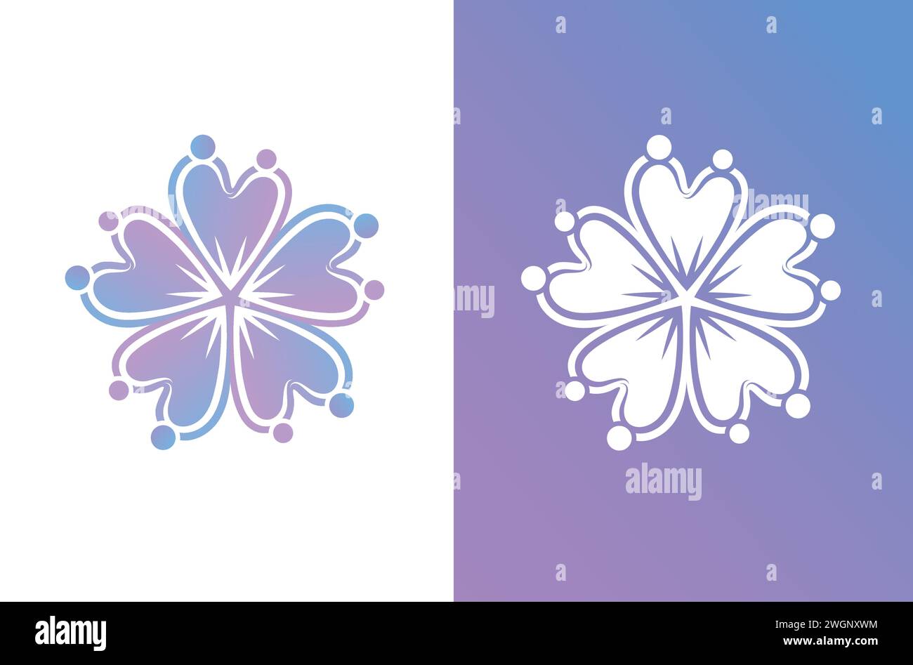 Flower symbol with color gradient Stock Vector Image & Art - Alamy