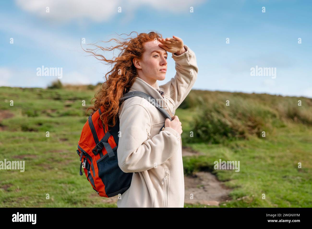 Woman shouting in nature hi-res stock photography and images - Alamy