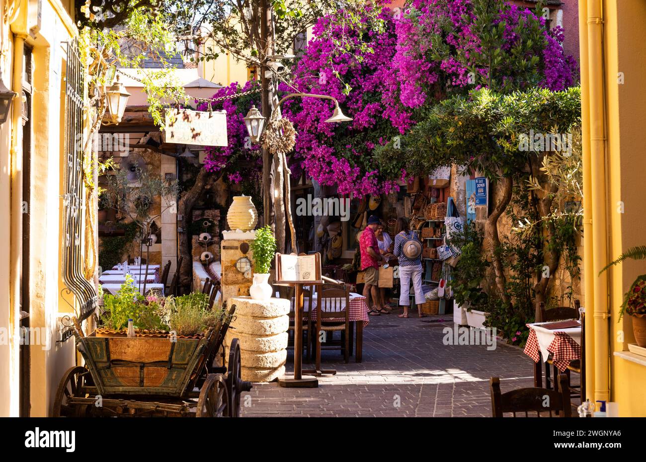 Chania crete greece bougainvillea hi-res stock photography and images ...