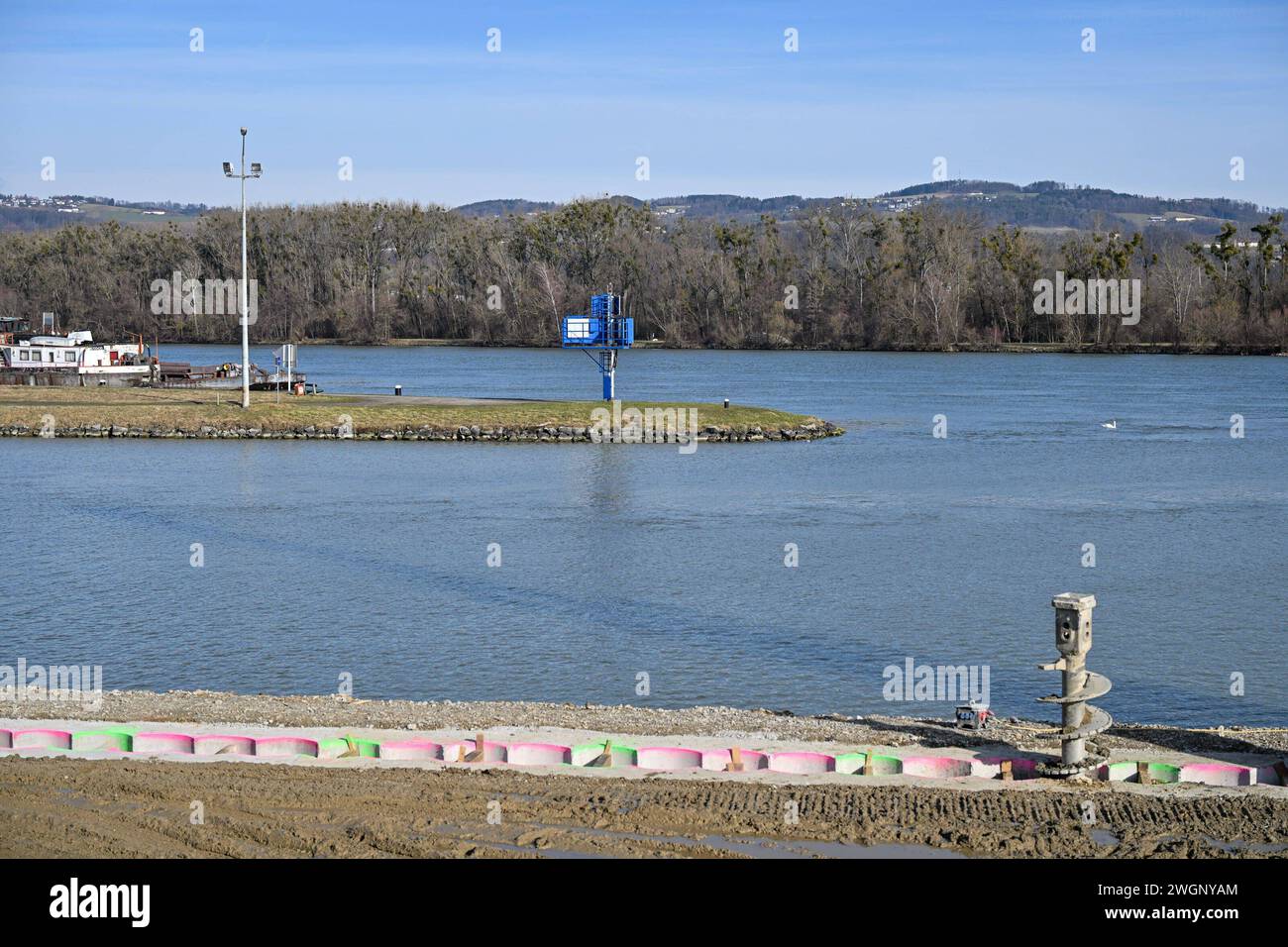 Spatenstich Hochwasserschutz Hafen Linz, 06.02.2024, Hafen Linz, AUT ...