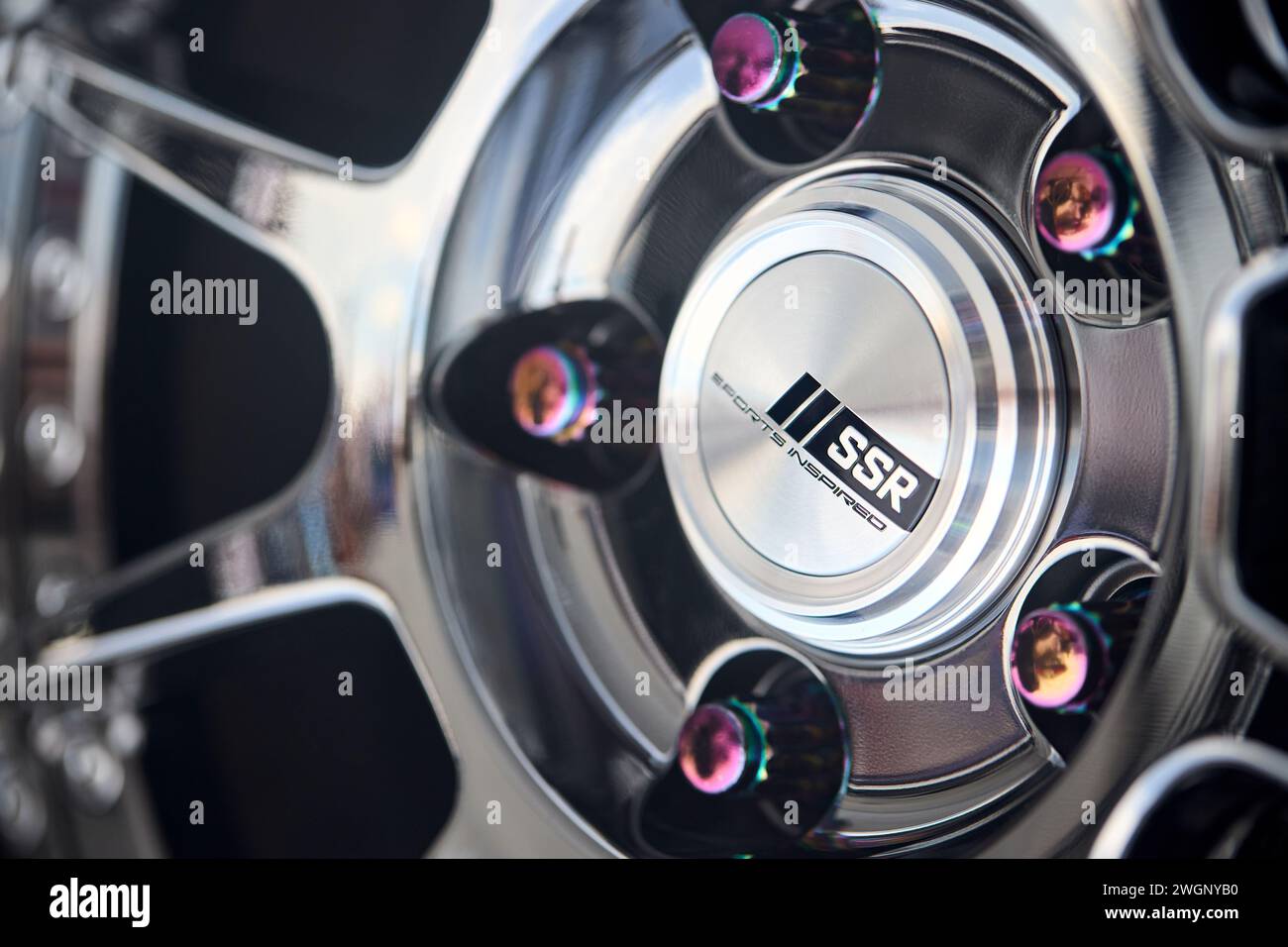 Berlin, Germany - August 20, 2022: SSR SP3 SBC Car's Rim detailing with ...