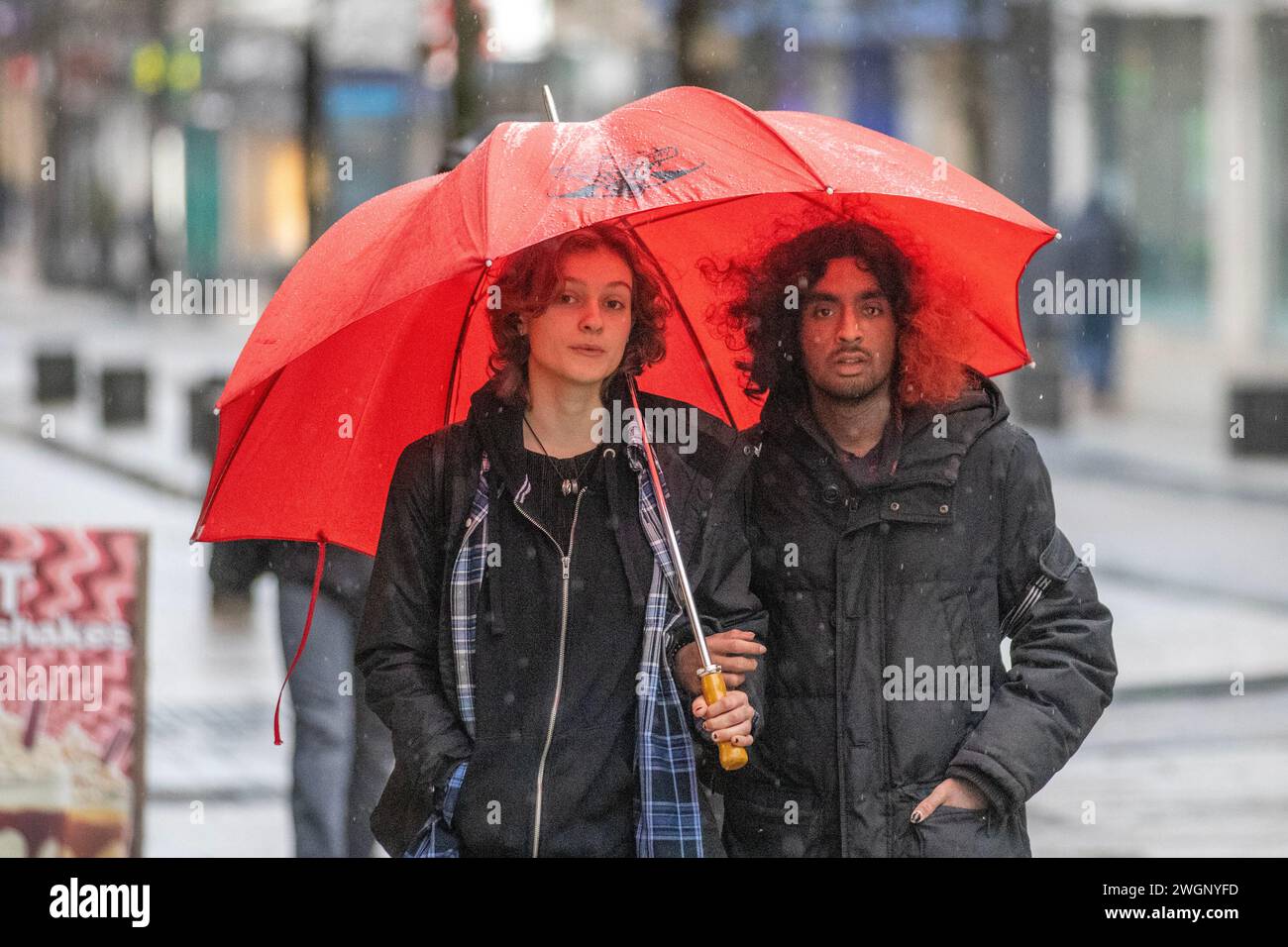 Preston, Lancashire. UK Weather 06 Feb 2024, Gusty winds and heavy rain ...