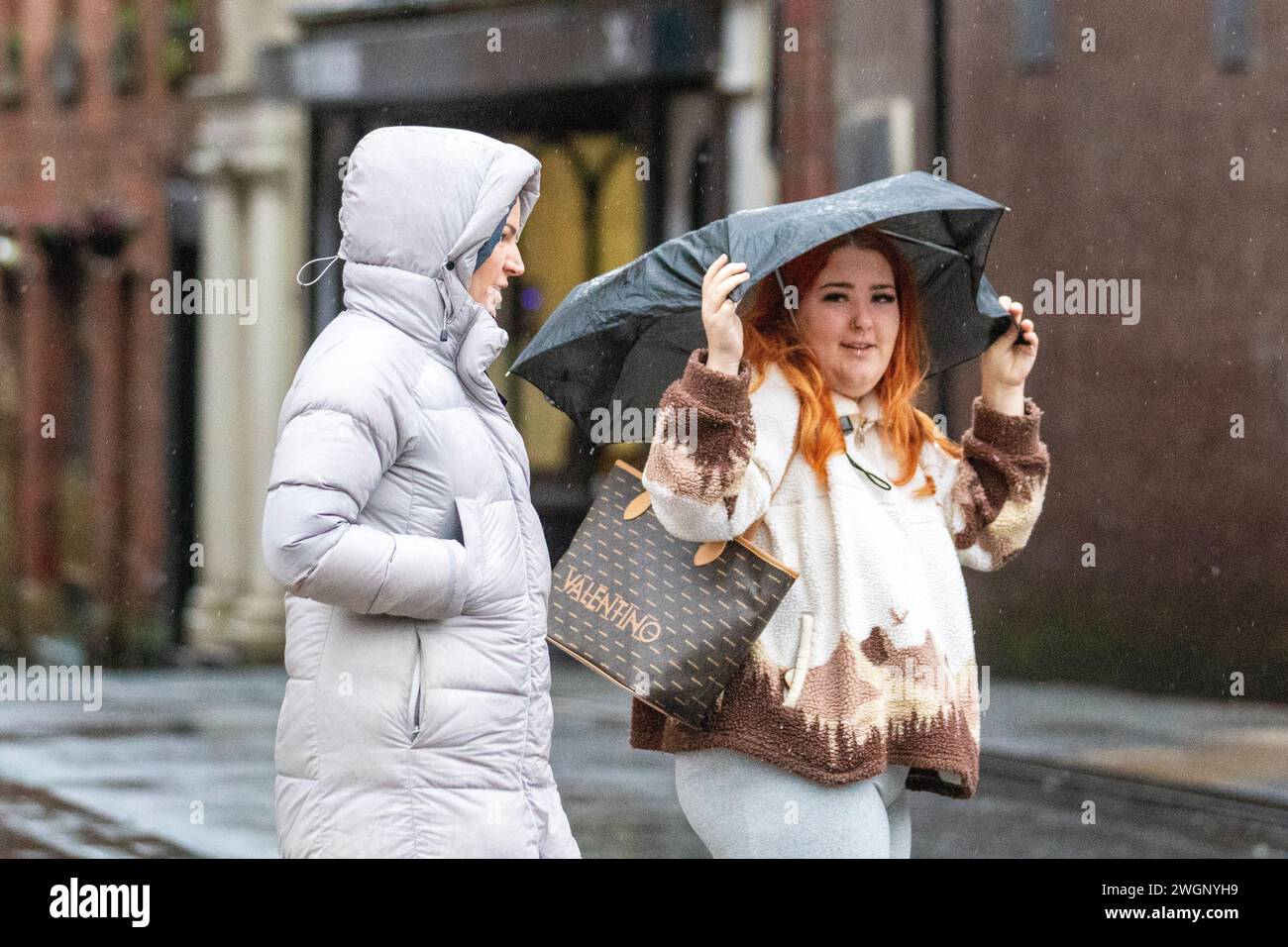Preston, Lancashire. UK Weather 06 Feb 2024, Gusty winds and heavy rain ...