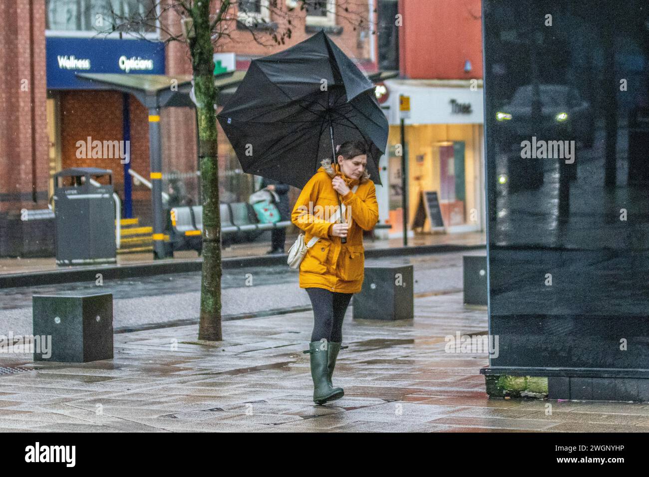 Preston Lancashire Uk Weather 06 Feb 2024 Gusty Winds And Heavy Rain