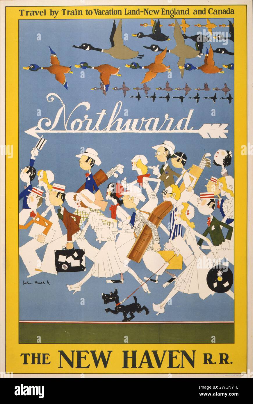 Vintage Train Travel Poster. The New Haven RailRoad. "Travel by Train ...