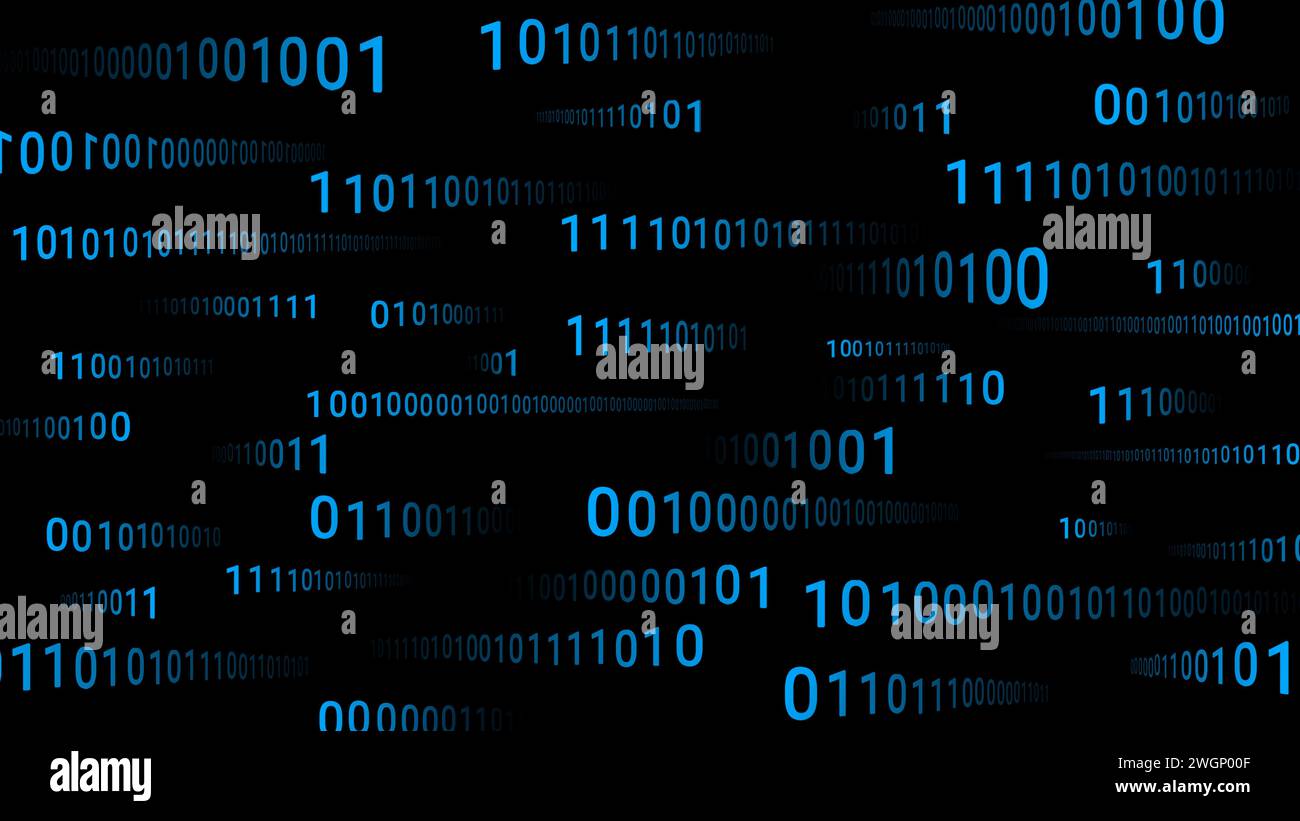 hacker background with bit binary 0 1 blue glow futuristic Stock Photo ...