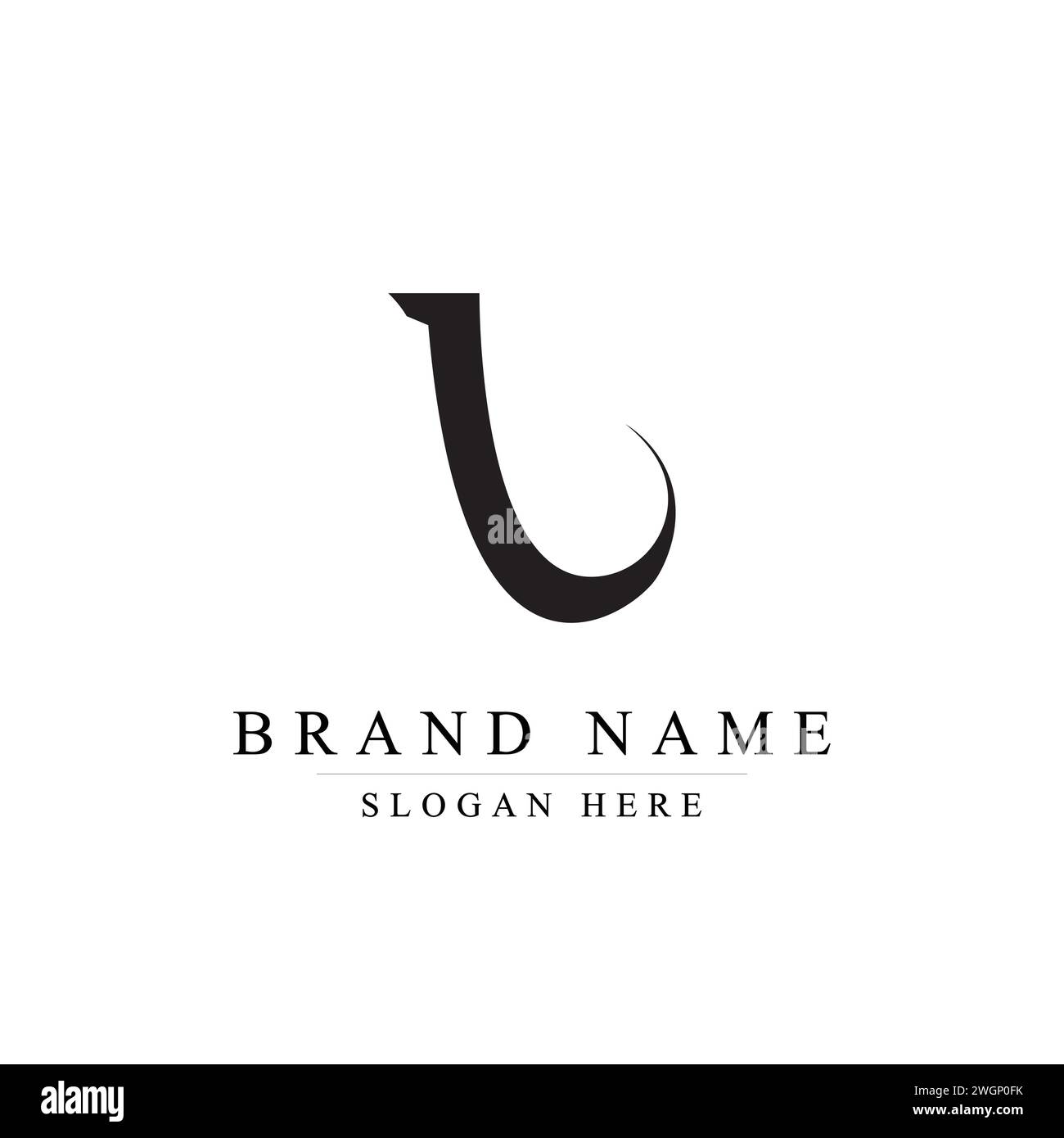 letter l simple curves logo vector, L logo design Stock Vector Image ...