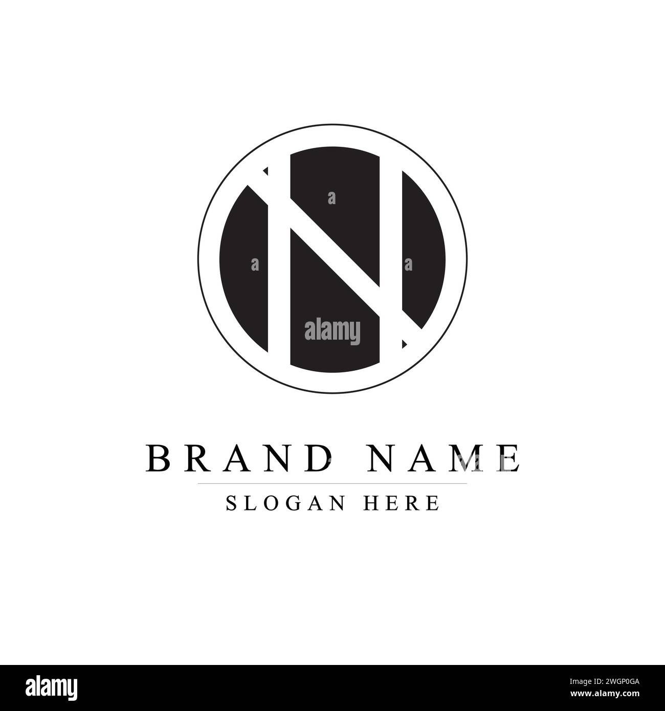 Modern and unique letter N initials logo design, N initial logo design vector template Stock ...