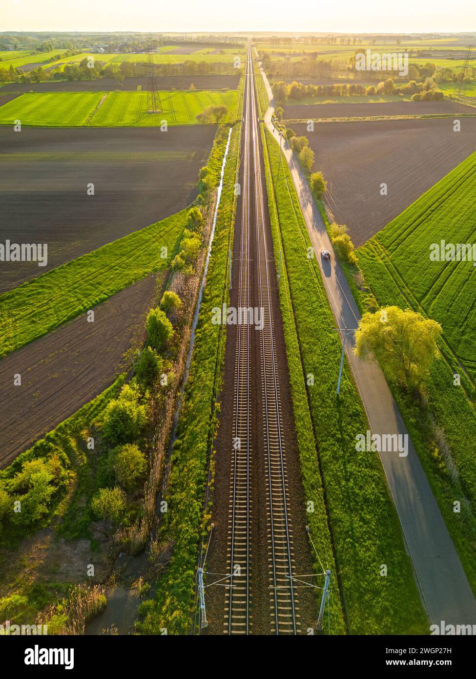 Aerial view train tracks curve hi-res stock photography and images - Alamy