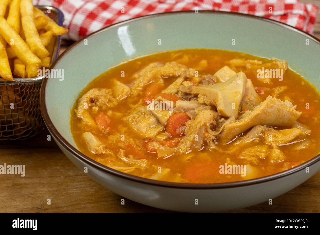 plate of tripe and fries and close-up Stock Photo - Alamy