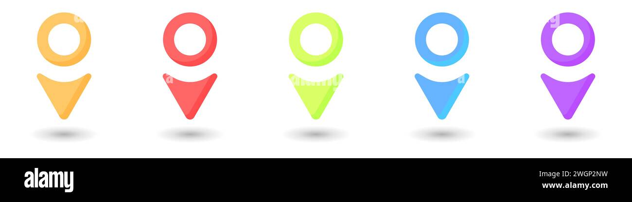 Location label vector. Pin on the map. Geolocation sign vector set of ...