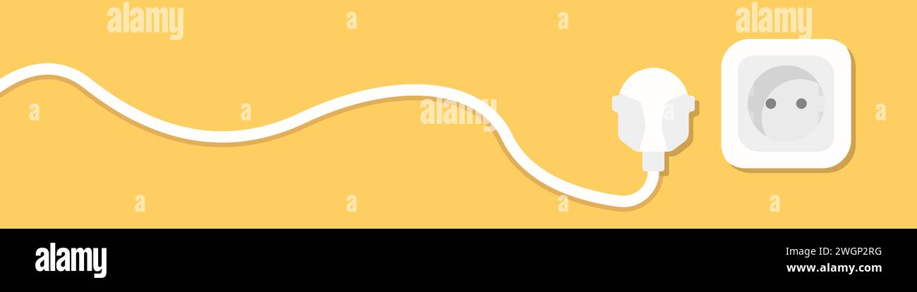 Socket and plug vector icon. Environment socket vector. Long electric ...