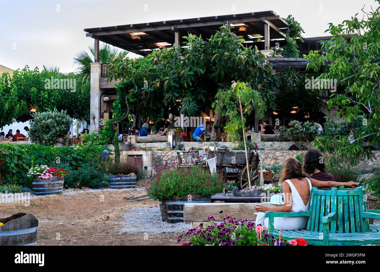 Crete village restaurant hi-res stock photography and images - Alamy
