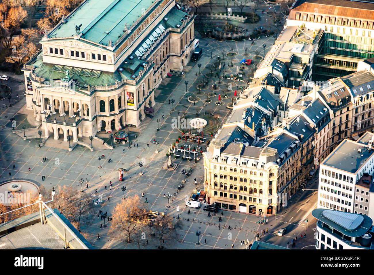 Frankfurt, Germany - February 1, 2024: aerial view: the Alte Oper (Old ...
