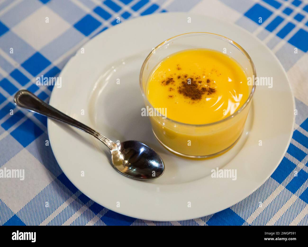 Natillas, typical dessert made of milk, eggs and sugar. Spain Stock ...