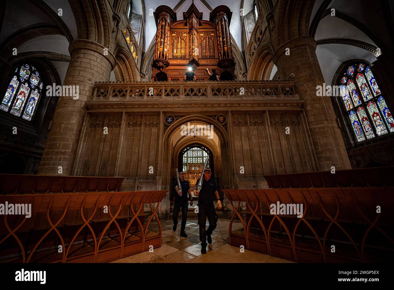 Specialists from Worcestershire-based organ builders Nicholson & Co Ltd ...