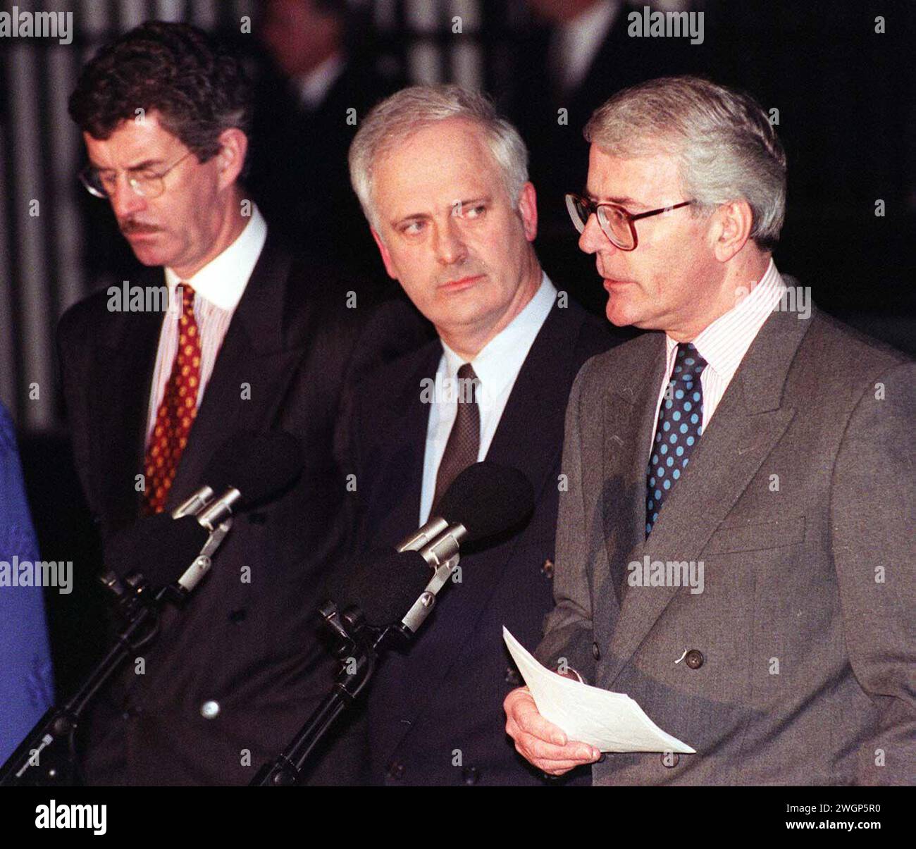 File photo dated 09/12/96 of the then Prime Minister John Major (right ...