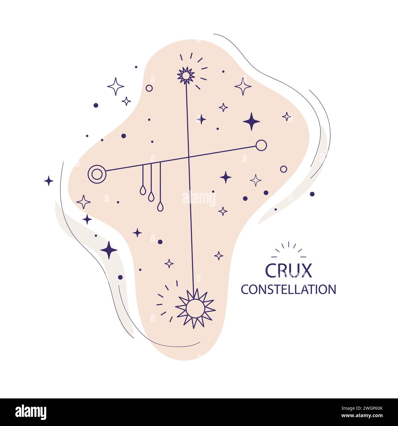 Star constellation Crux or Southern Cross vector illustration in trendy ...