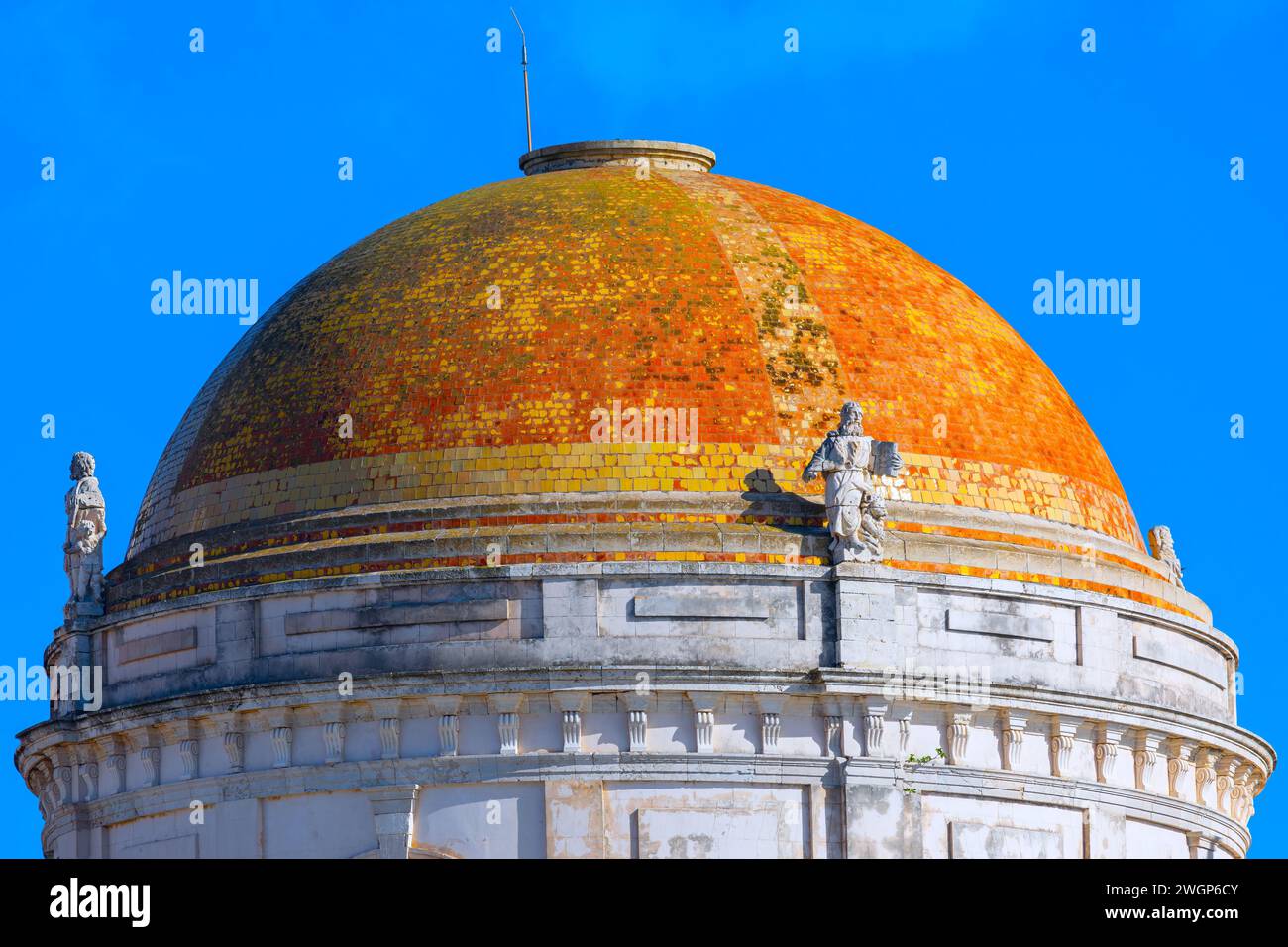 Cathedral Cupola with Sculptures. Dome of Catedral de la Santa Cruz de ...