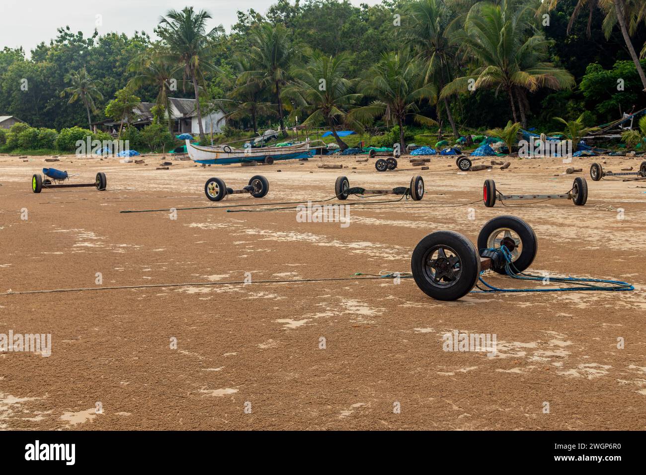 View of the beach used by local fishermen as a harborfor traditional ...