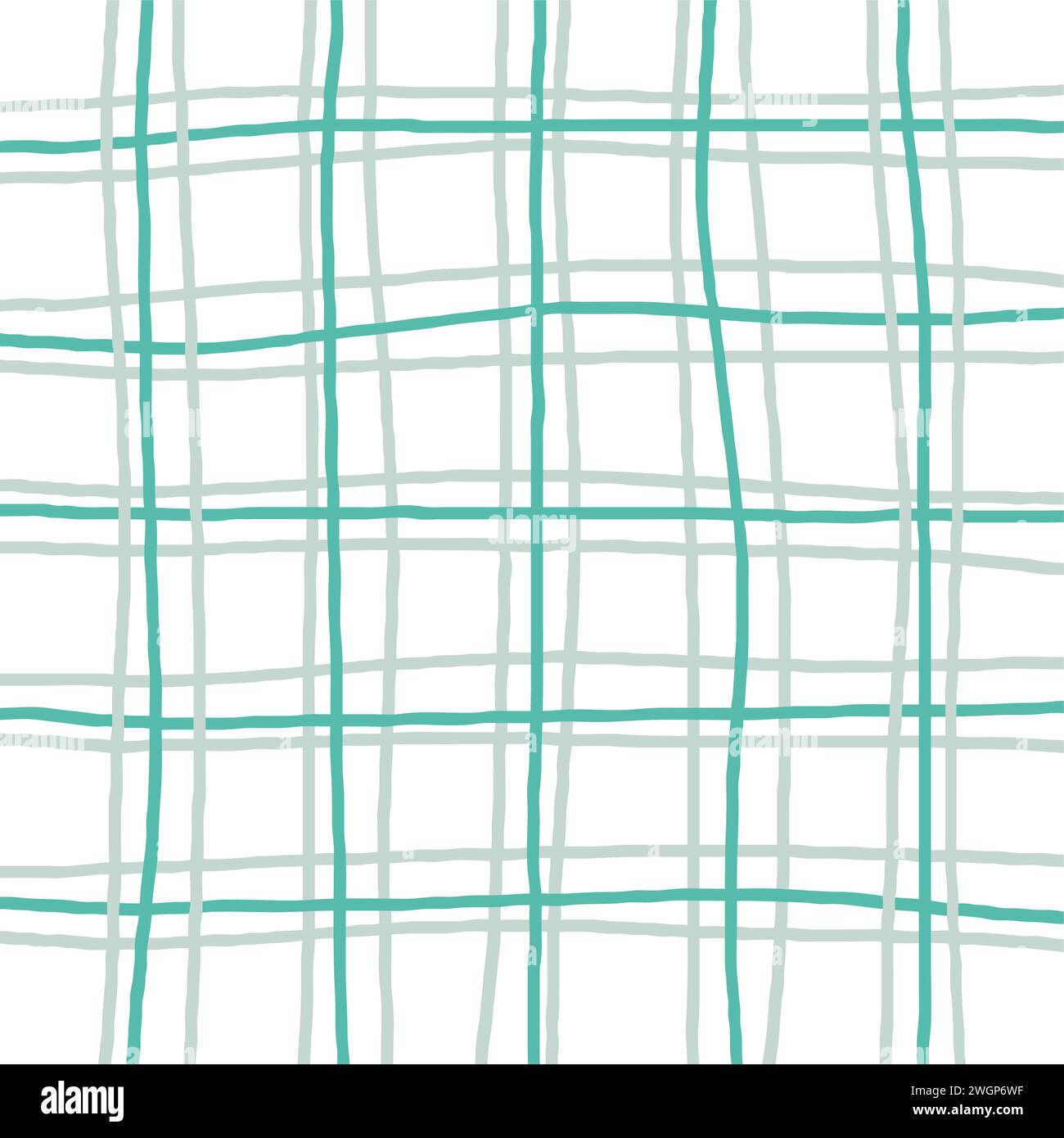 Vector hand drawn cute checkered grid pattern. Doodle Plaid geometrical ...