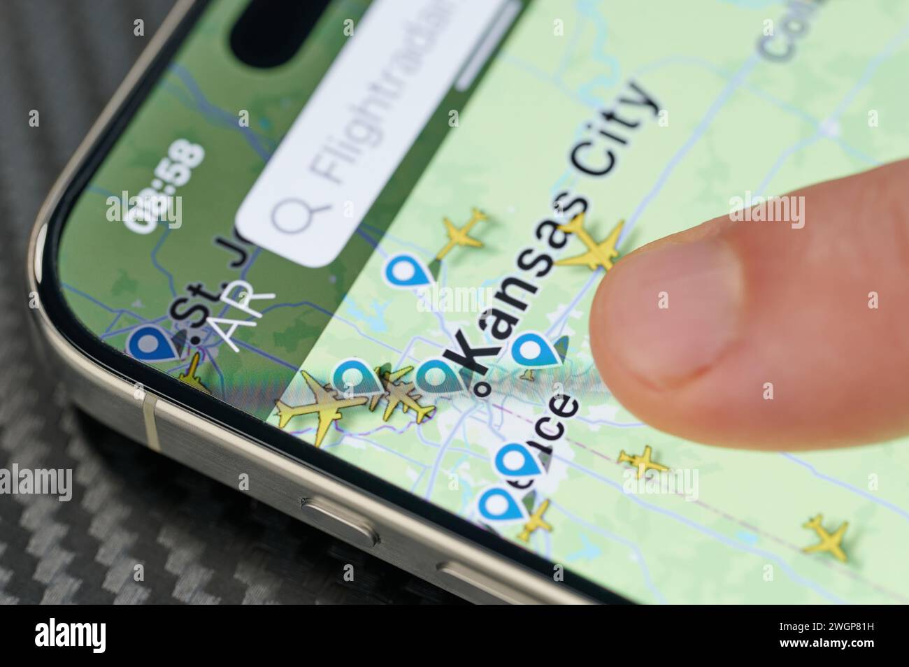 Kansas airport map hi-res stock photography and images - Alamy