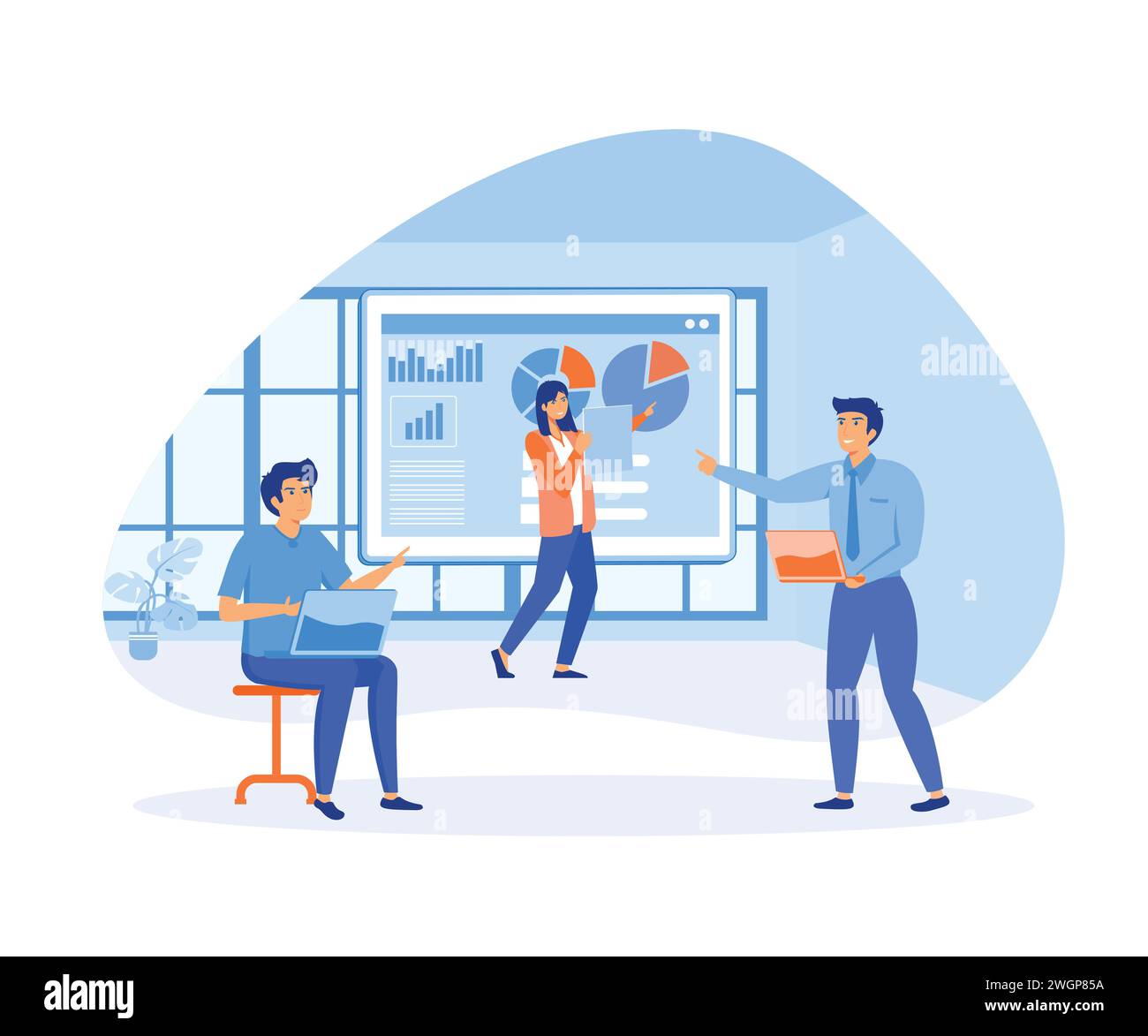 Office workers are studying the analysis of the evolutionary scale ...