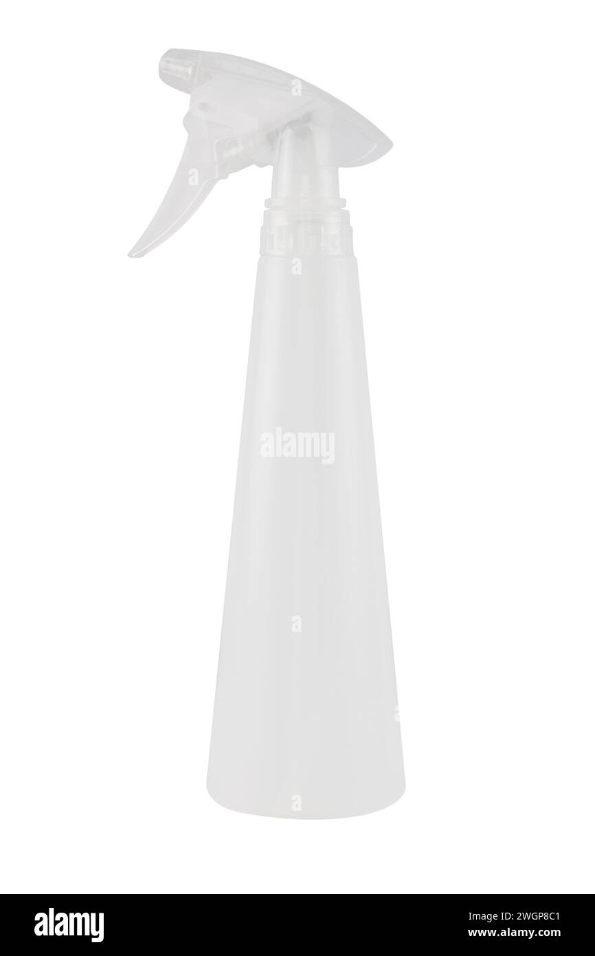 White blank plastic spray bottle isolated on white background Stock ...