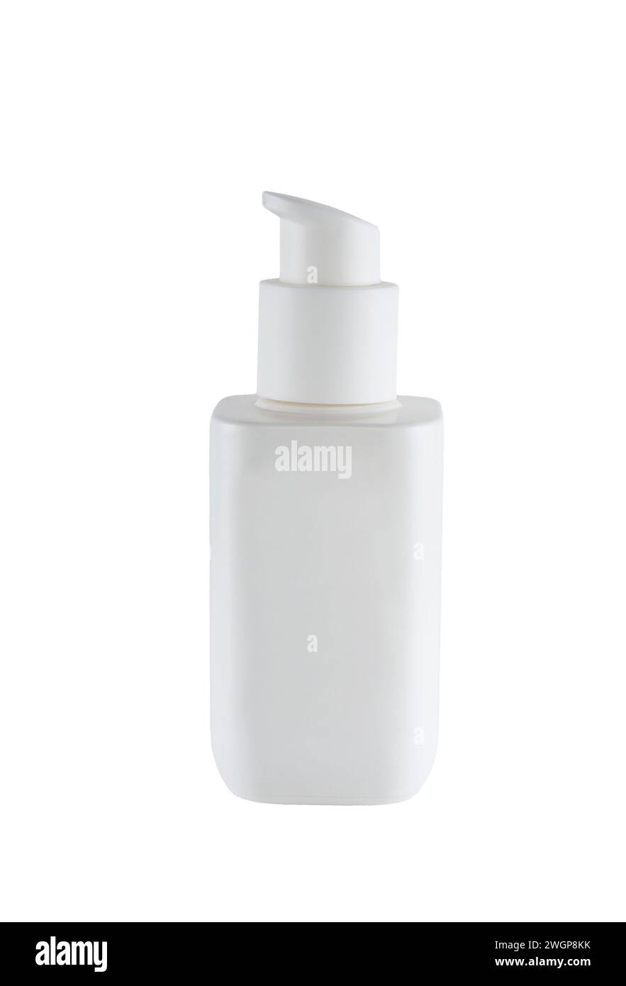 White cosmetic bottle isolated on white background Stock Photo - Alamy