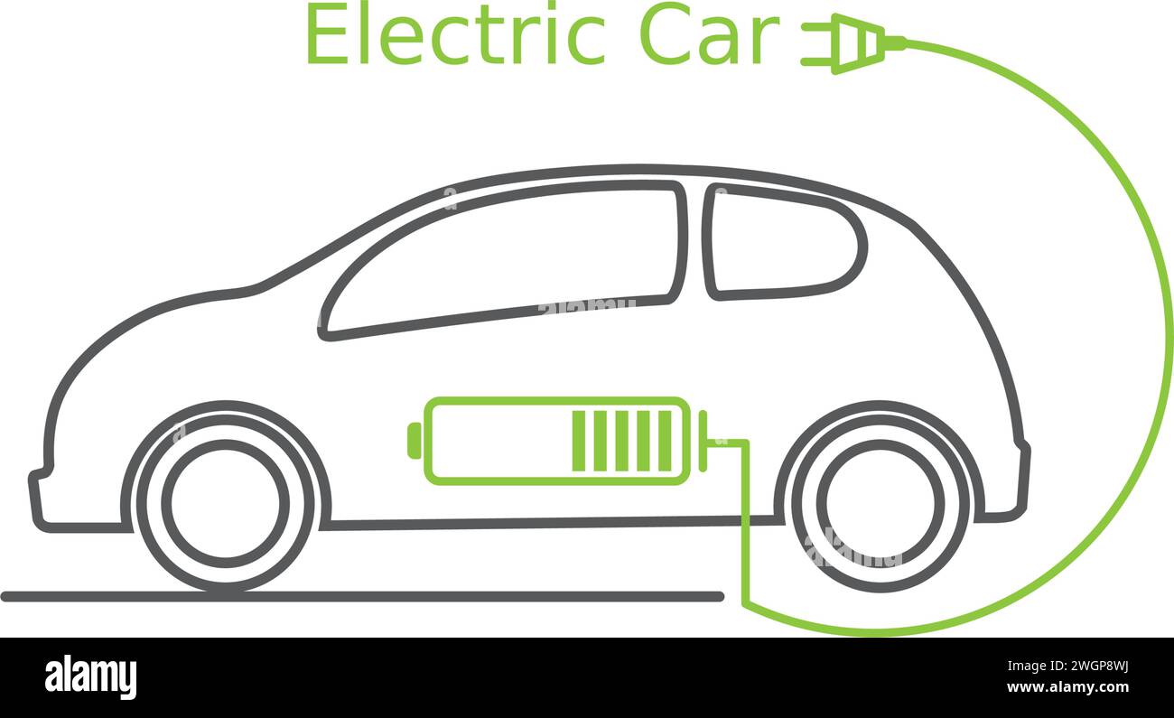 Logo electric car .Side view of electric car Stock Vector Image & Art ...