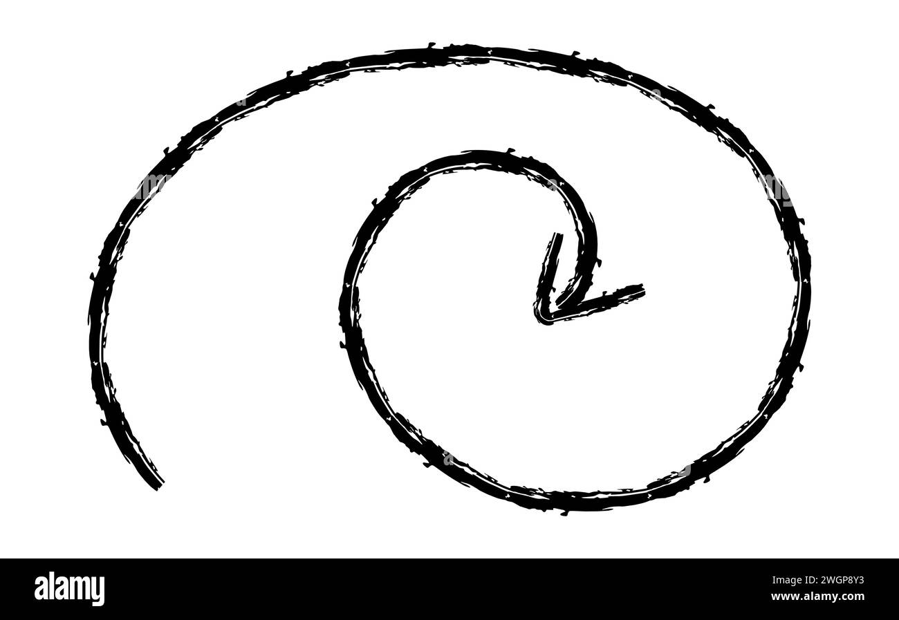 Hand drawn crayon chalk charcoal line arrow. textured arrow isolated on ...