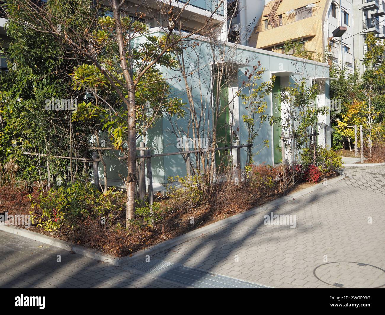 TOKYO, JAPAN - January 30, 2024: Public toilet in a park in Shibuya ...