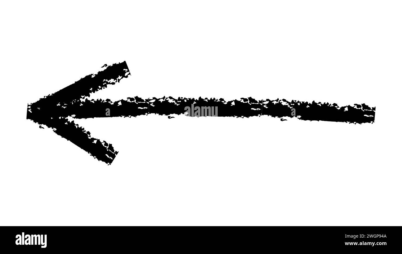 Hand drawn crayon chalk charcoal line arrows set. curvy and wavy arrows ...