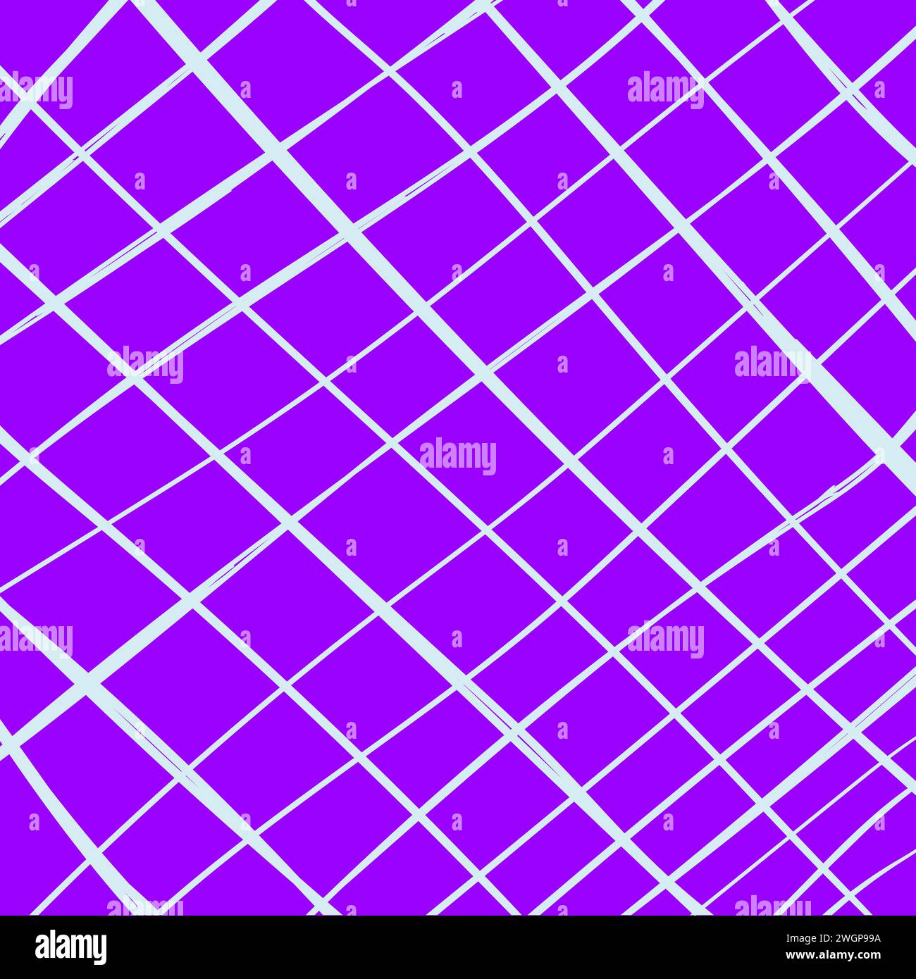 Hand drawn cute grid. doodle purple, violet, grey, blue plaid pattern ...