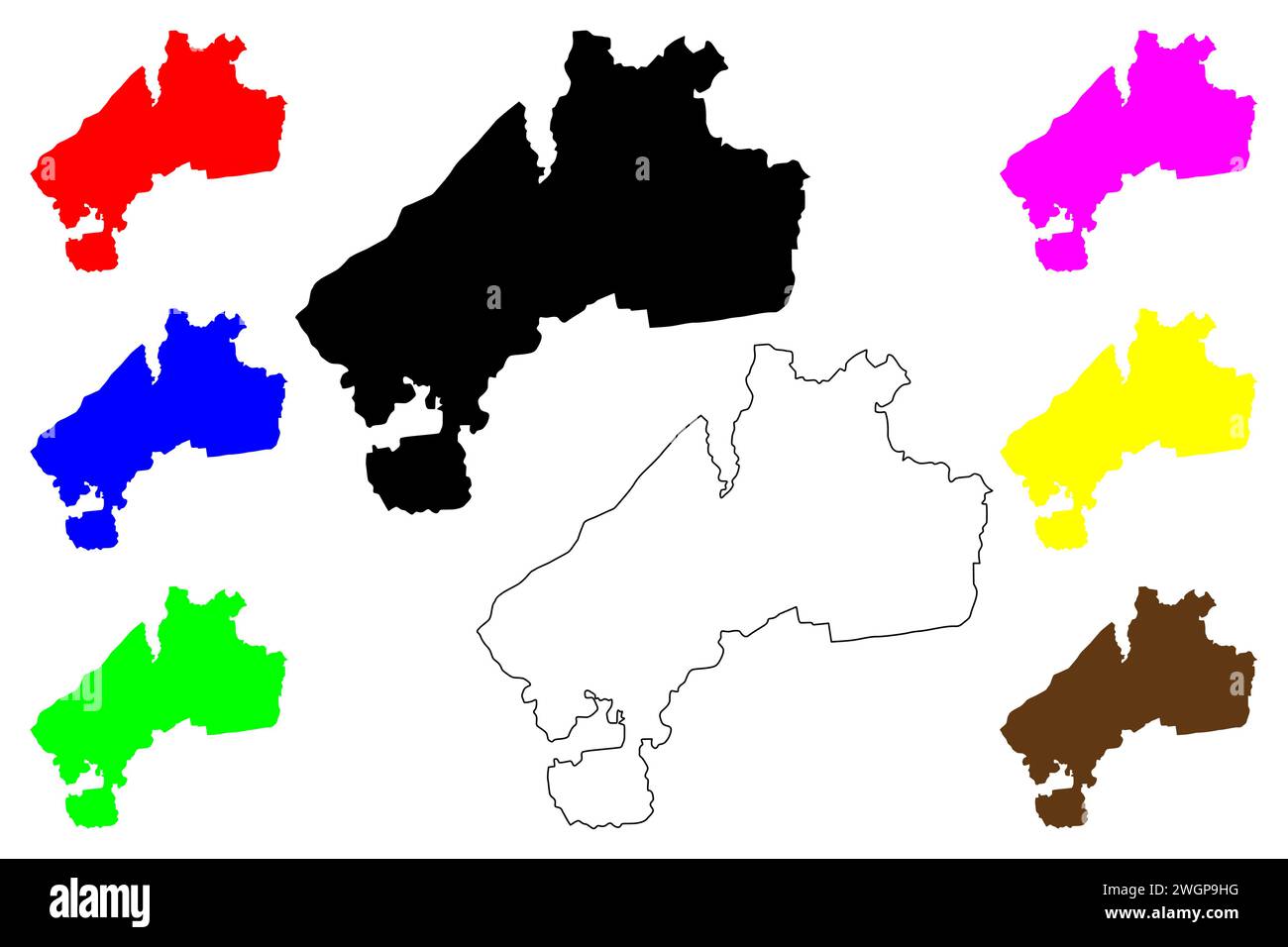 Qiqihar city (People's Republic of China, PRC) map vector illustration ...