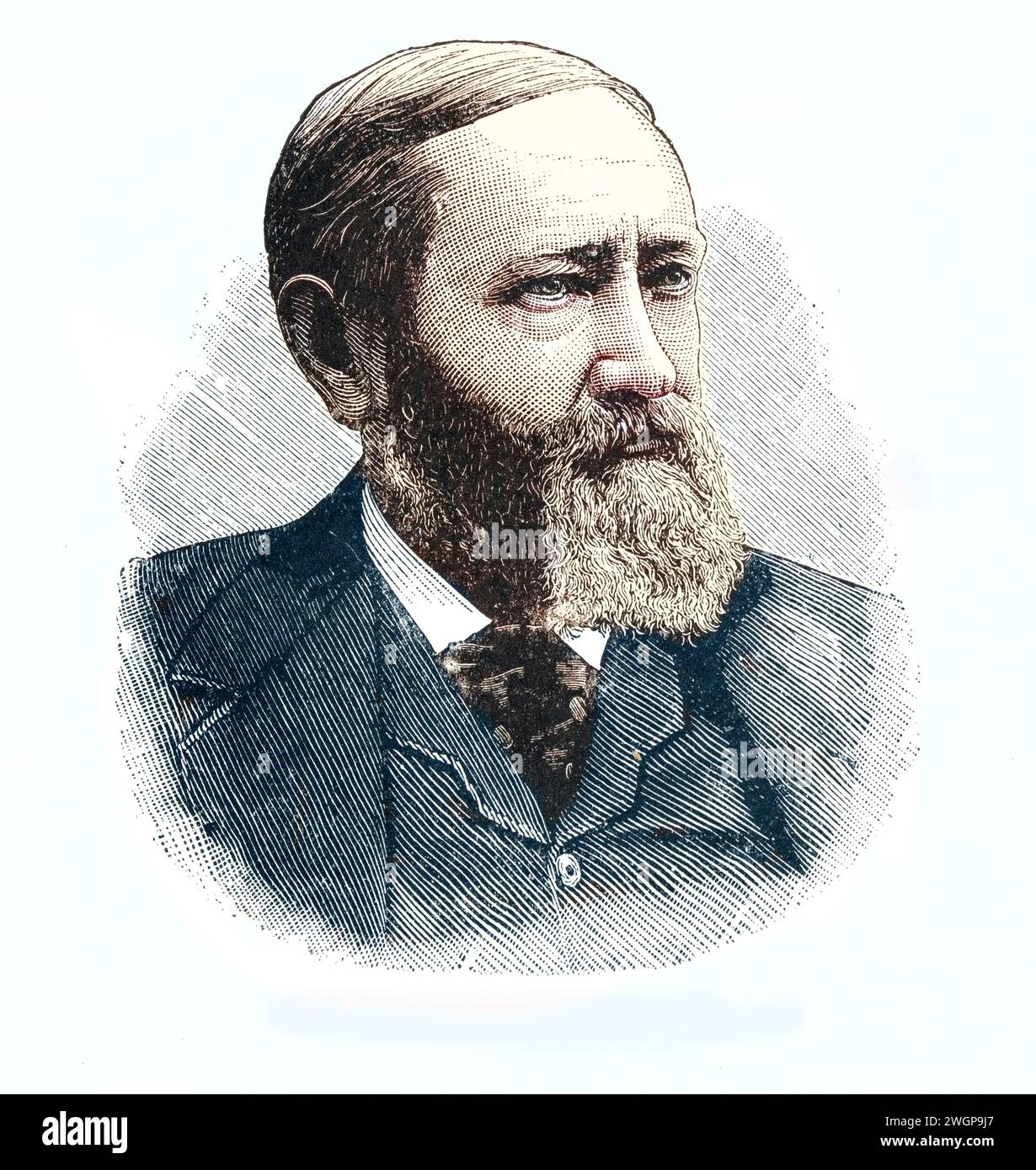 Benjamin Harrison US president color portrait USA 19th century Stock ...