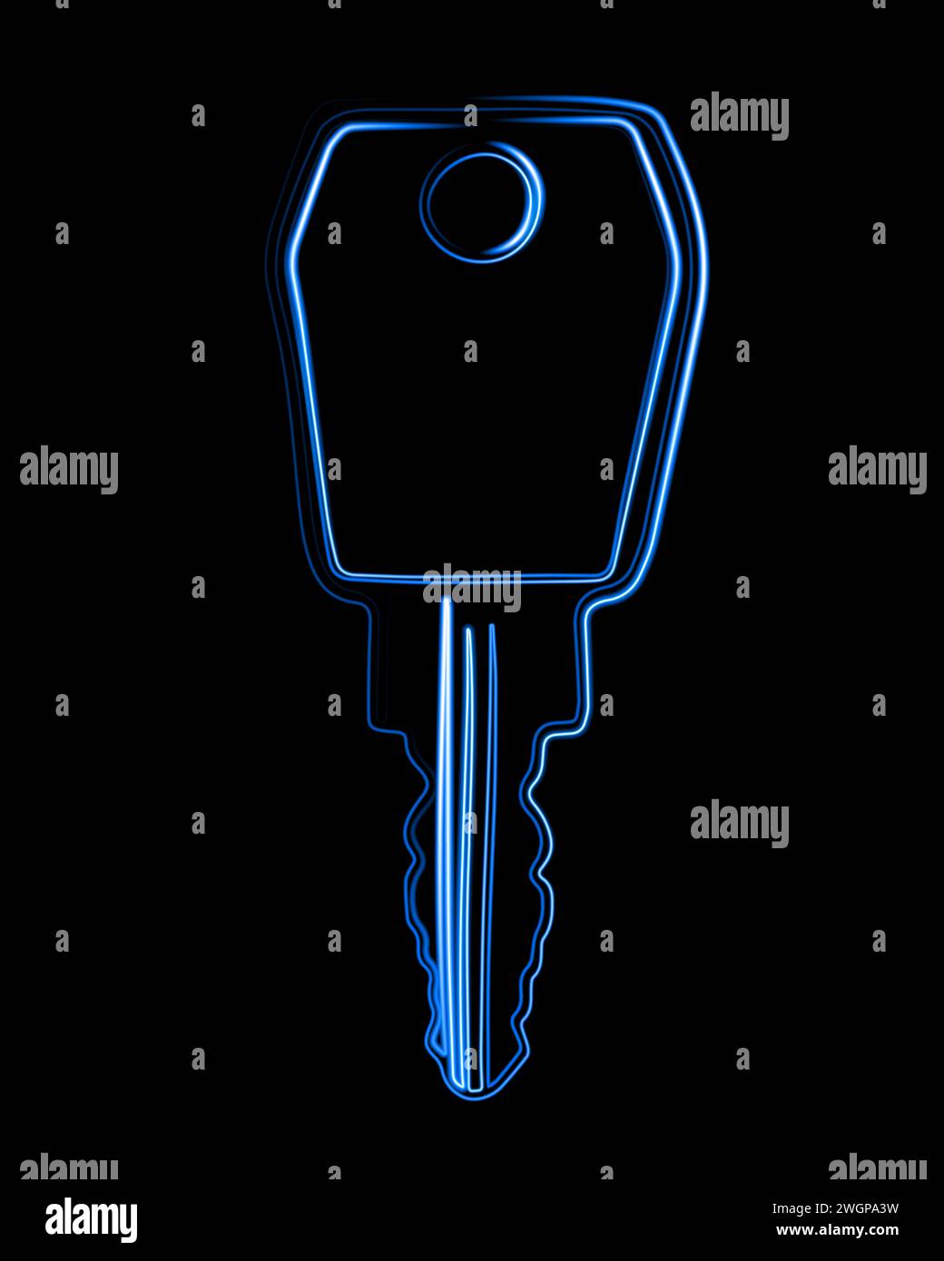 Vector isolated illustration of key with neon effect Stock Vector Image ...