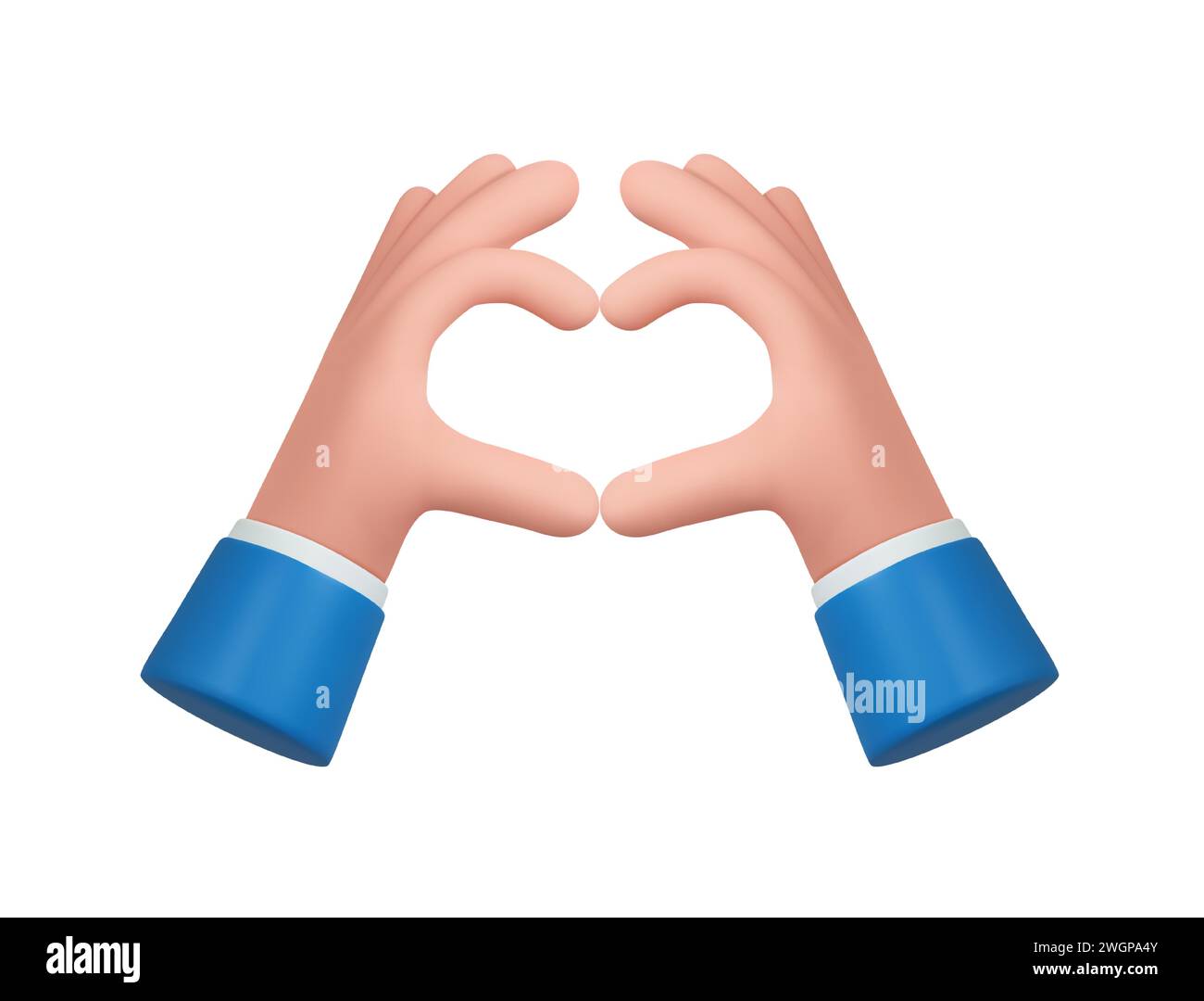 3d hands fold the shape of a heart Stock Vector Image & Art - Alamy