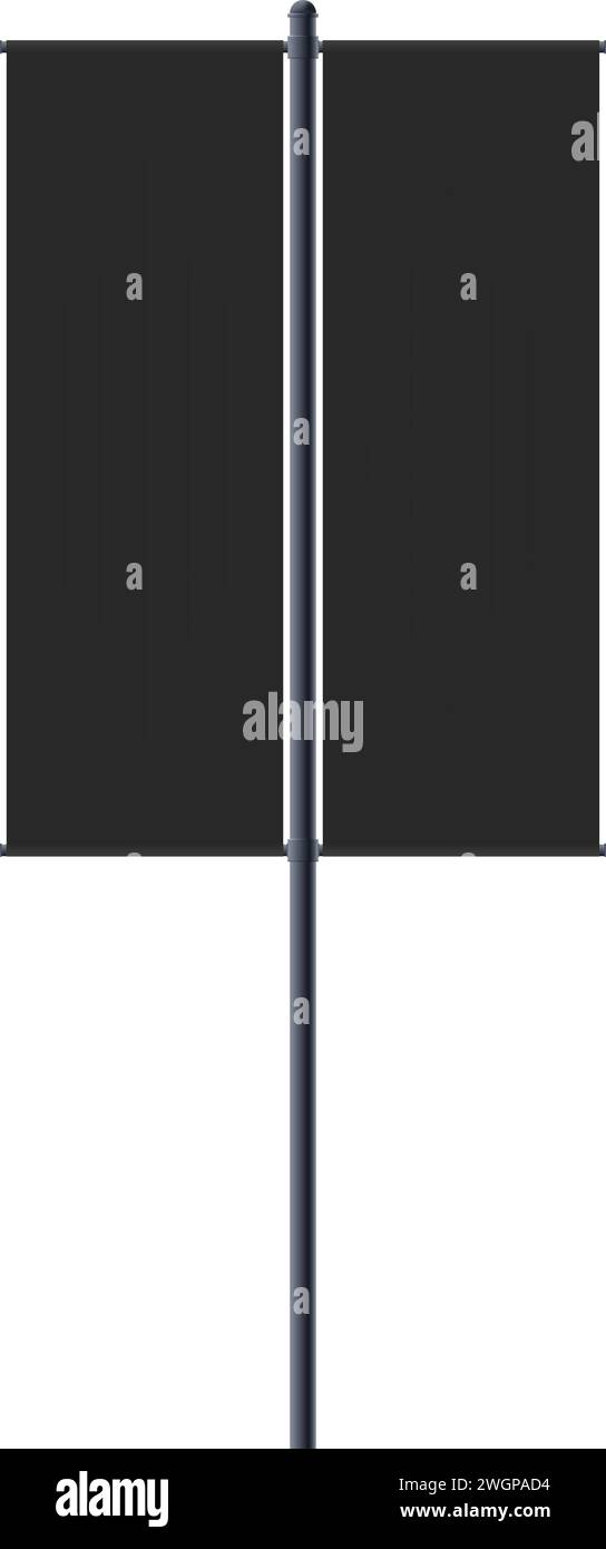 realistic blank advertising flag mock up isolated. Vector illustration ...