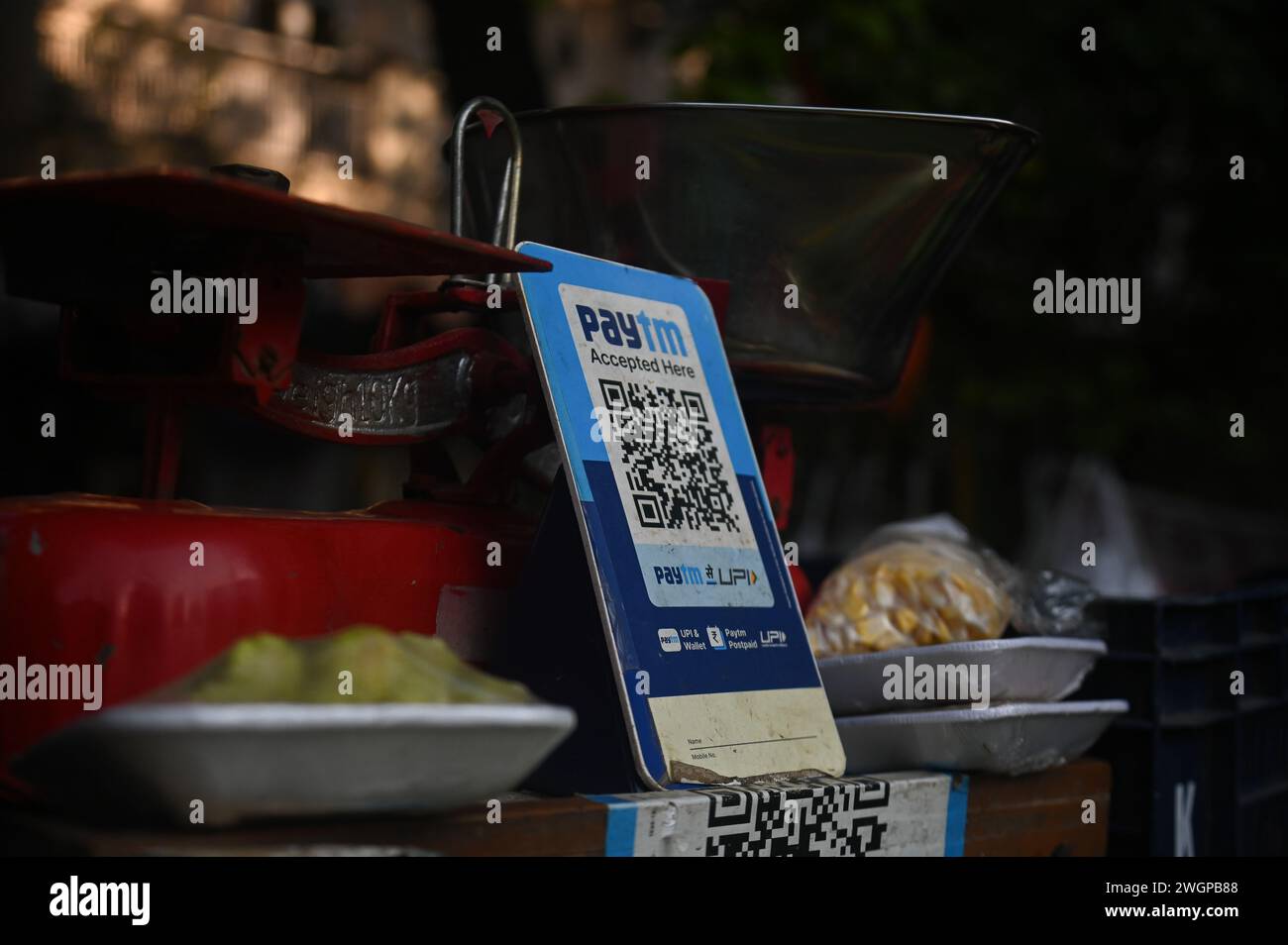New Delhi, Delhi, India. 6th Feb, 2024. A QR Code of Paytm can be seen ...