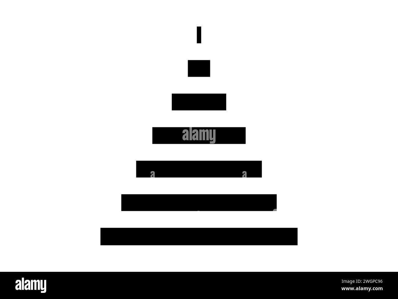 Black and white horizontal lines forming pyramid. Monochrome stripes ...
