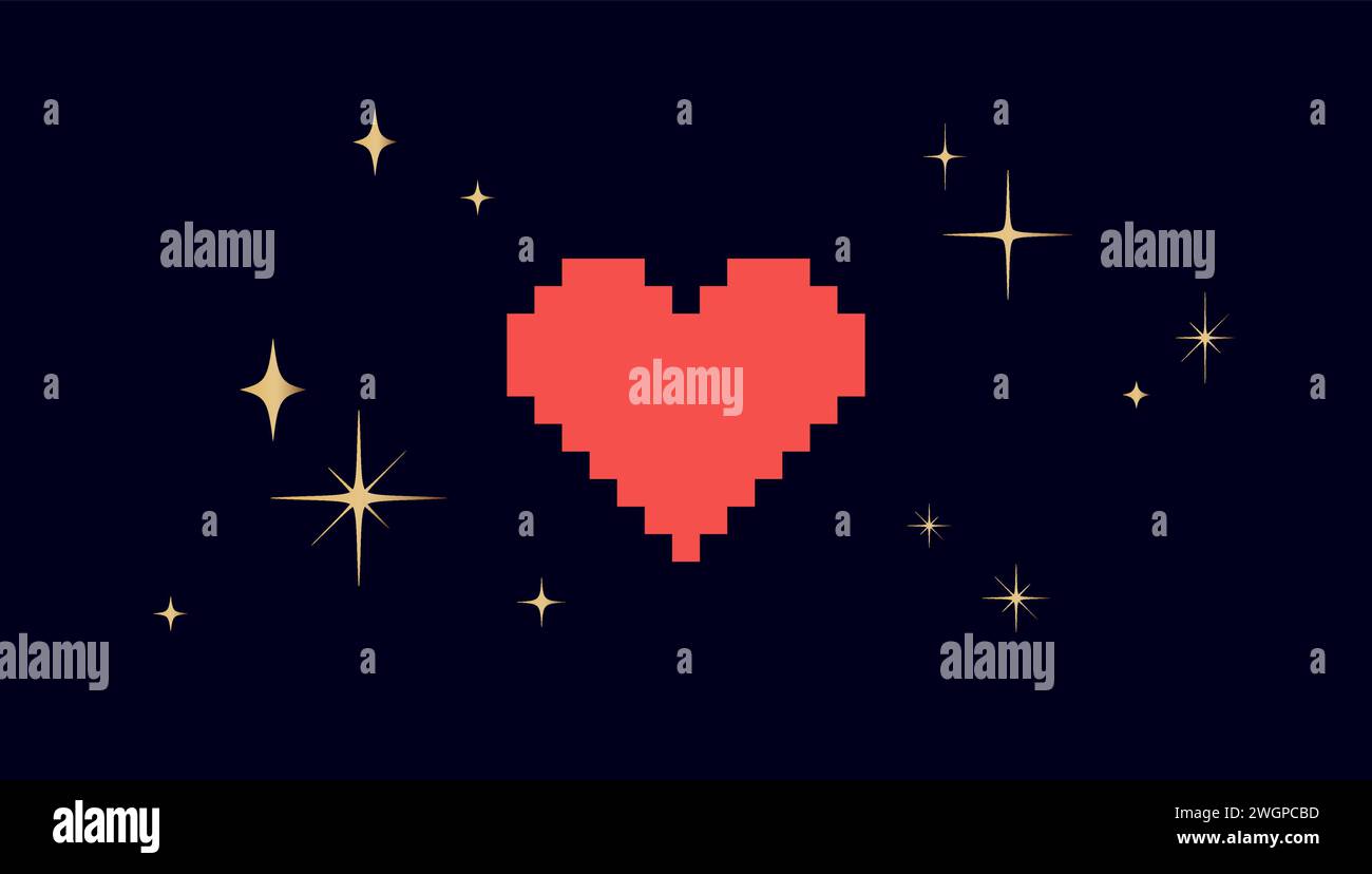 Heart sign, Love symbol with stars. Heart icon love with star, black ...